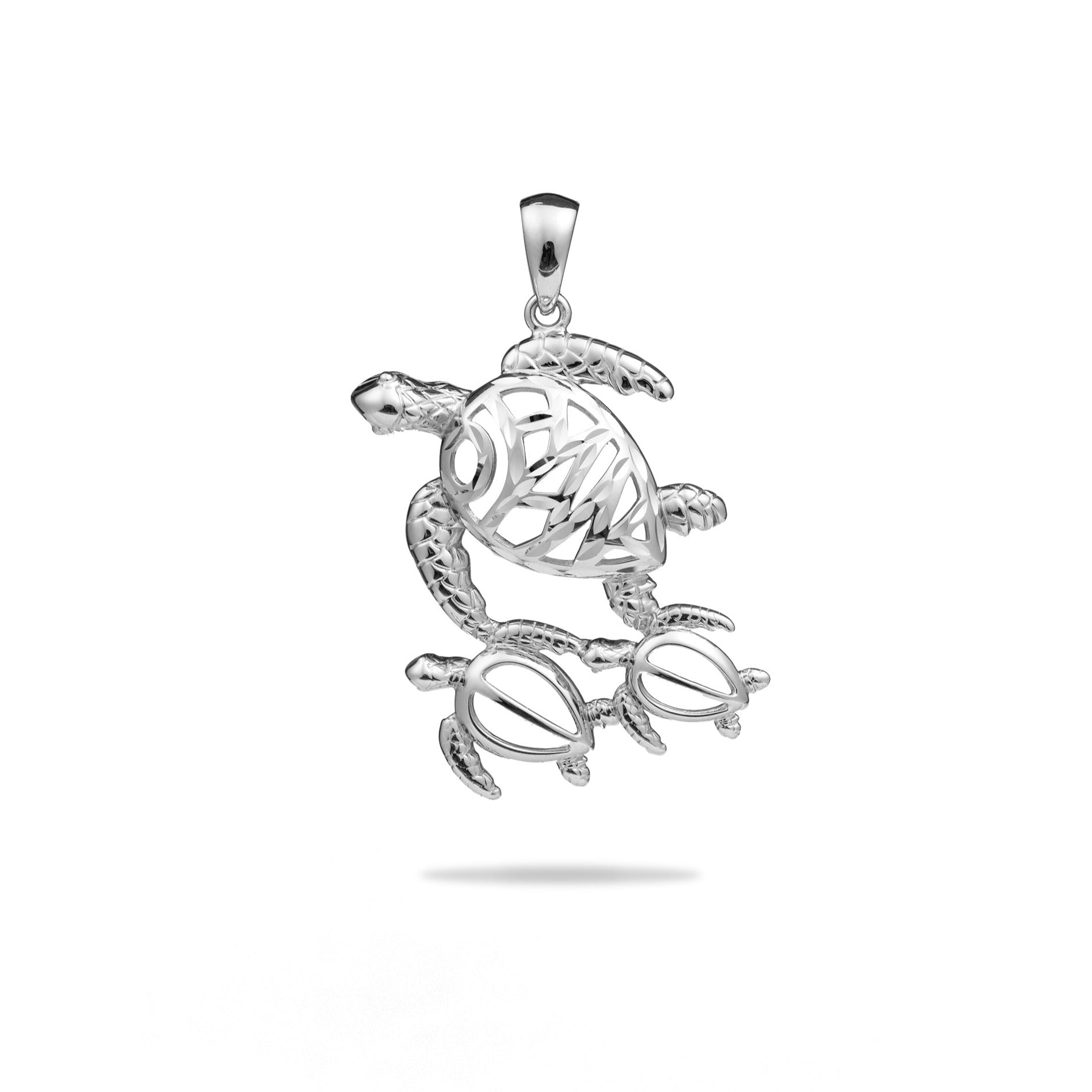 Honu (Sea Turtle) Family Pendant in Gold - 25mm – Maui Divers Jewelry