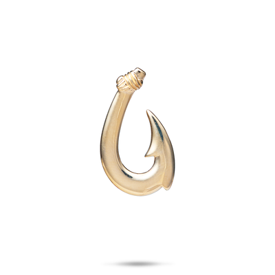 Unisex Fish Hook Pendant in Gold - 24mm
