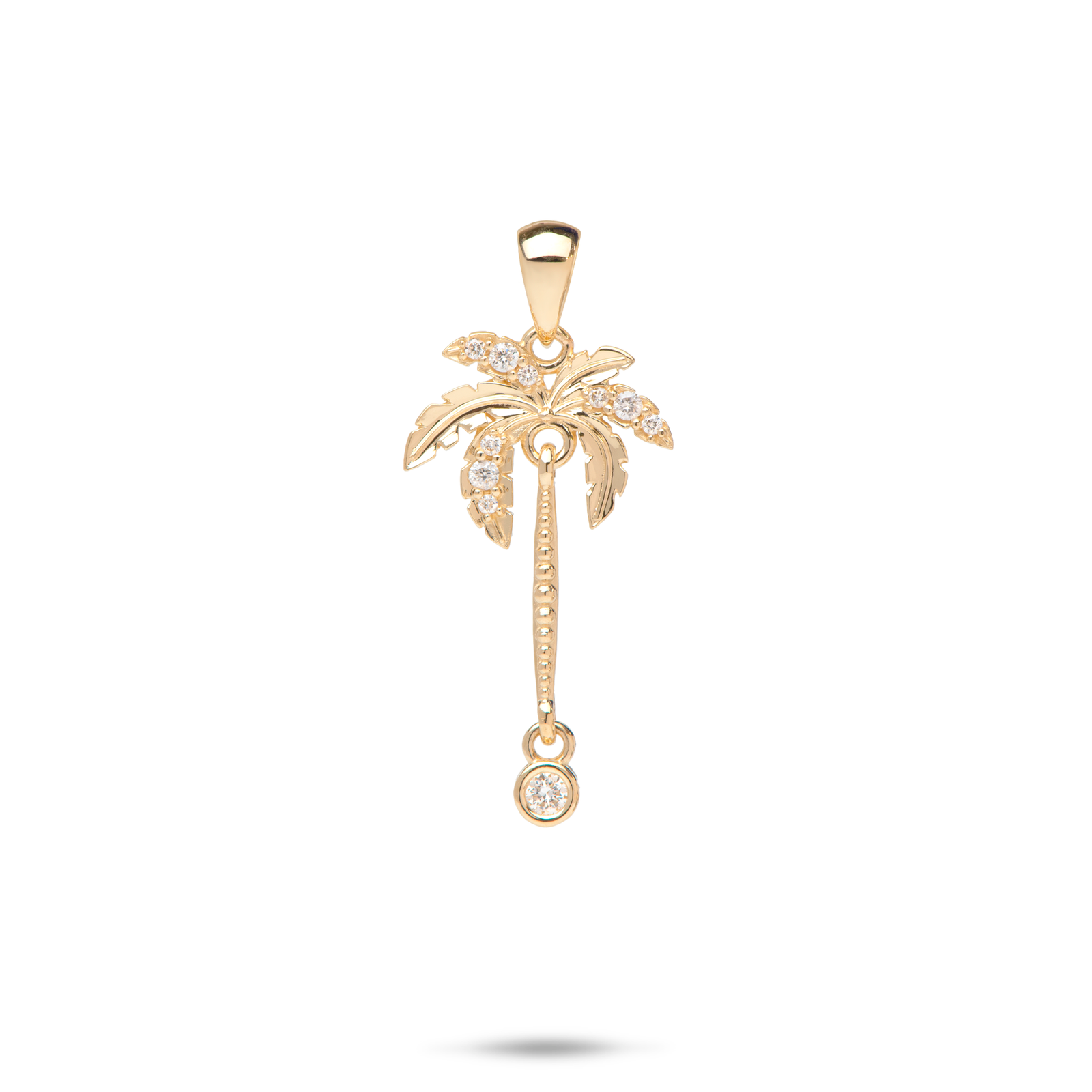 Paradise Palms - Palm Tree Pendant in Gold with Diamonds - 24mm