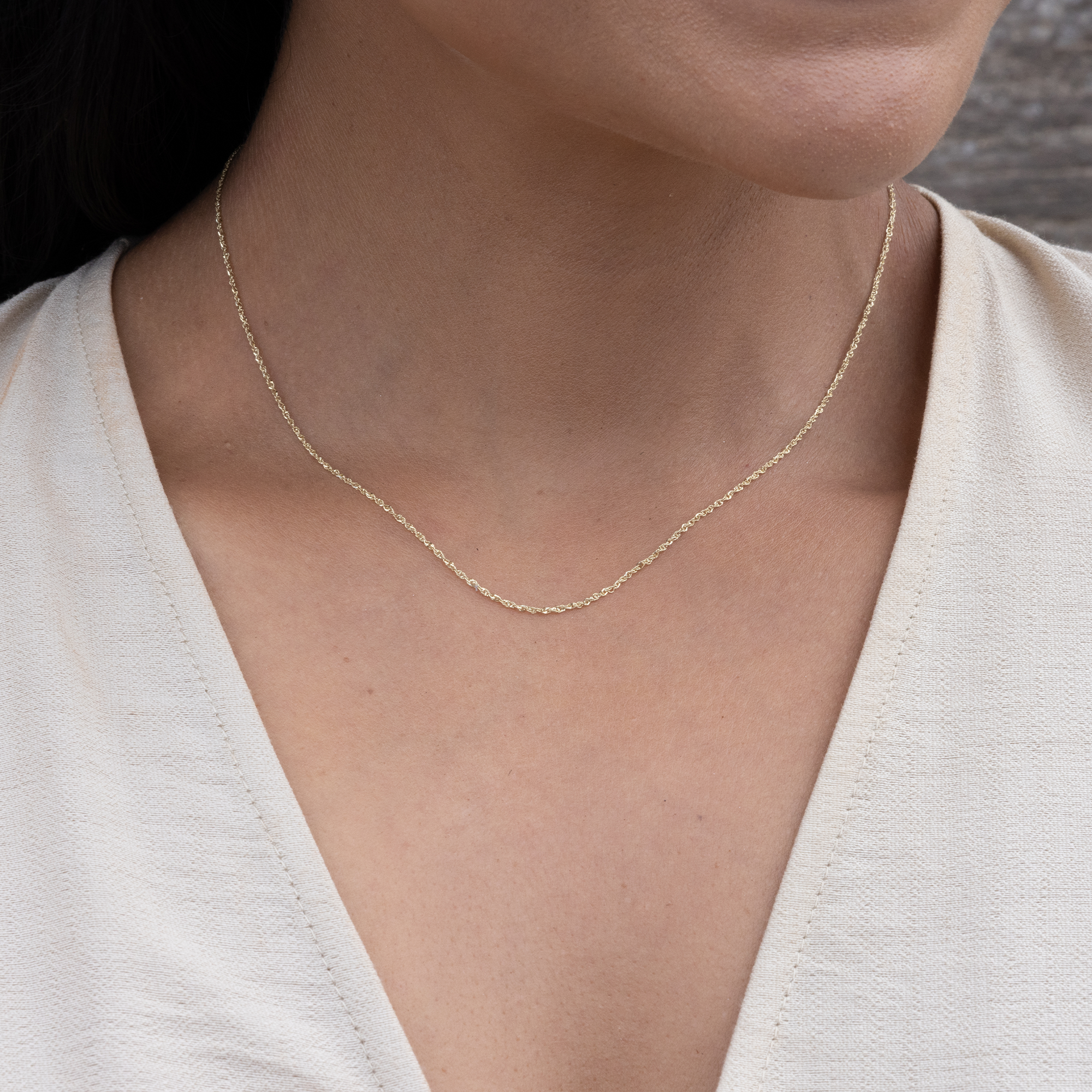 16", 18", and 20" 0.8mm Baby Rope Chain in Gold