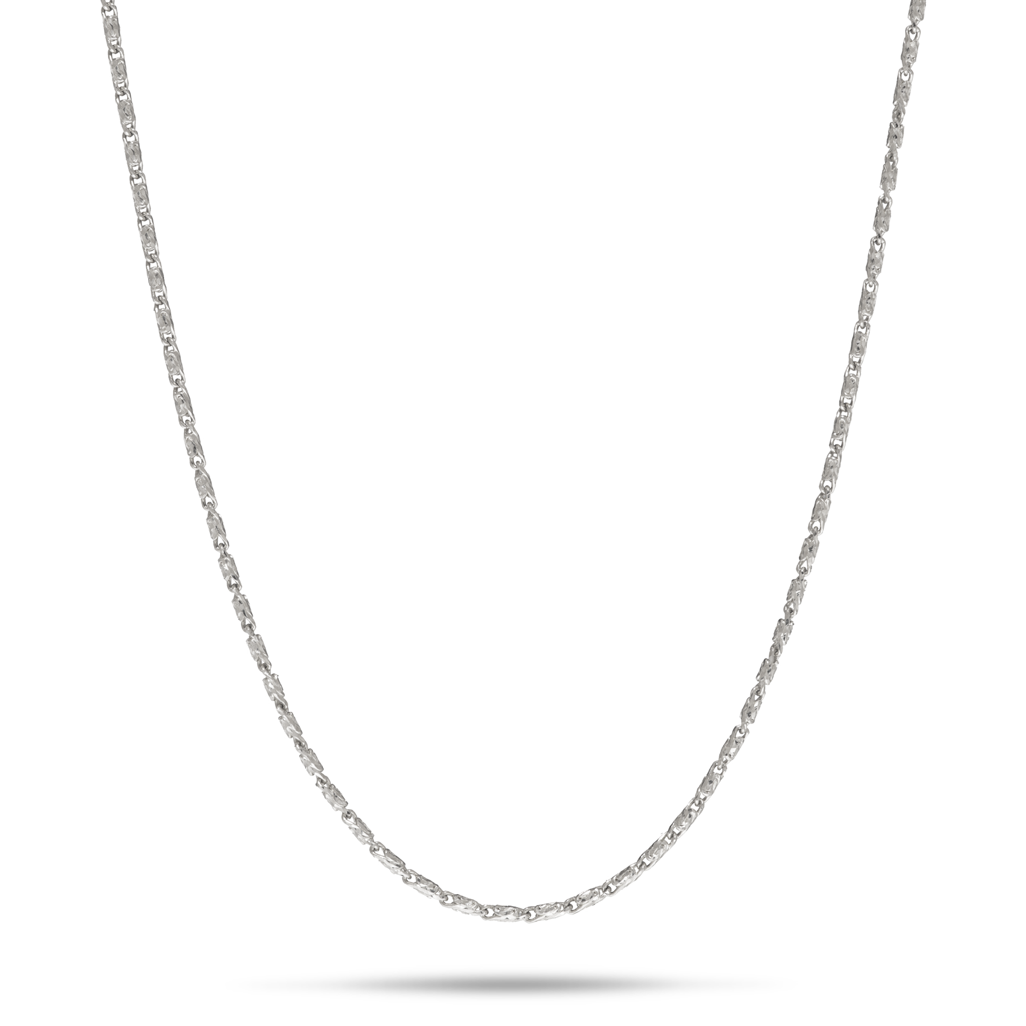 24" Adjustable 0.9mm Raso Chain 14k White Gold
