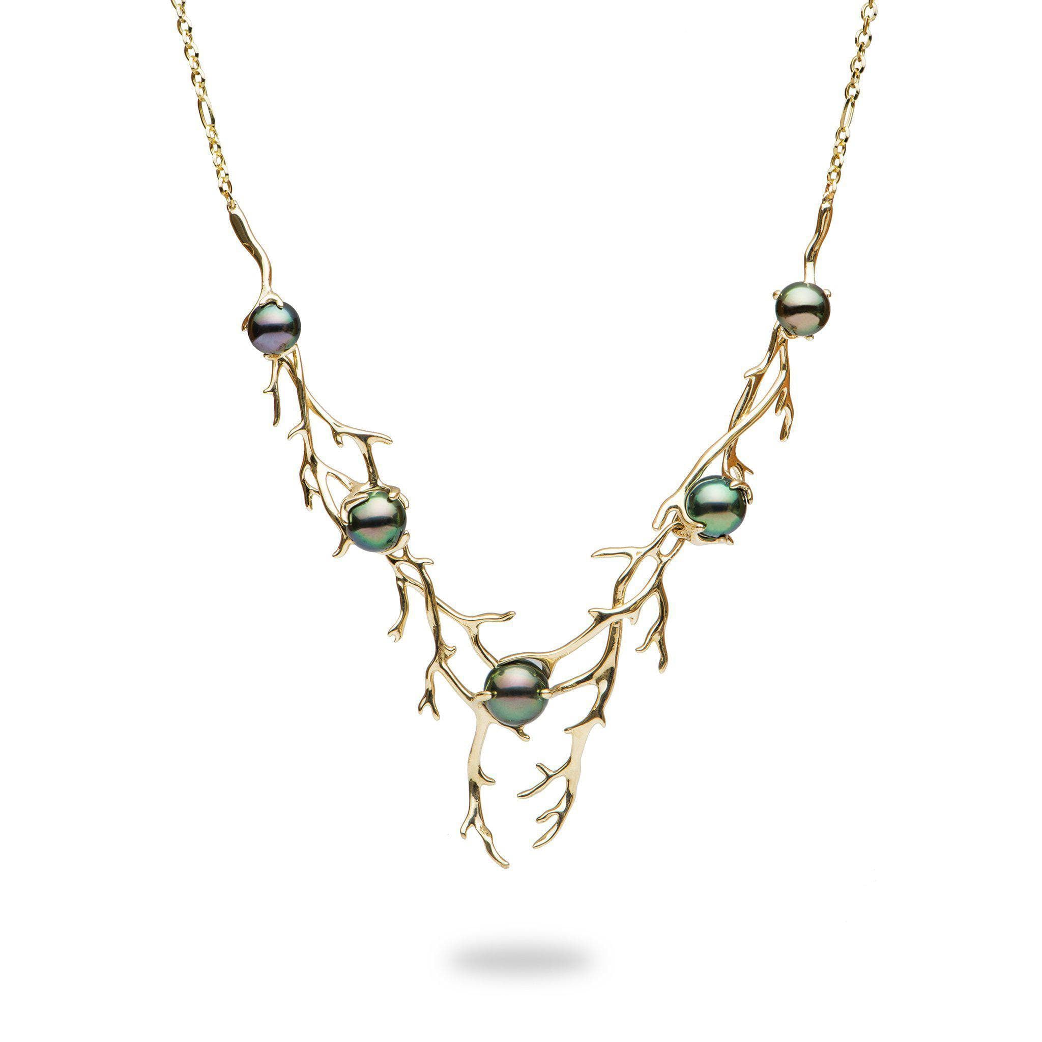16-18" Adjustable Heritage Tahitian Pearl Necklace in Gold – Maui ...