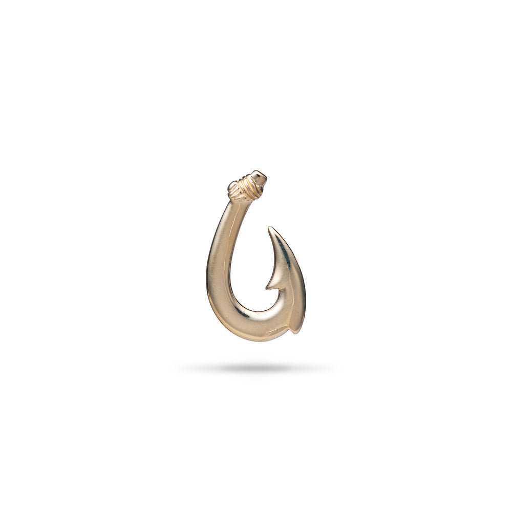 Unisex Fish Hook Pendant in Gold - 24mm