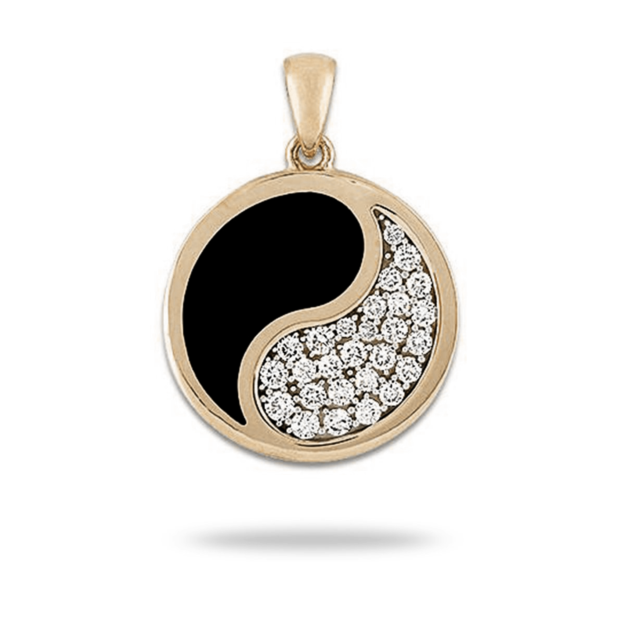 Yin Yang Black Coral Pendant in Gold with Diamonds - 22mm – Maui Divers ...