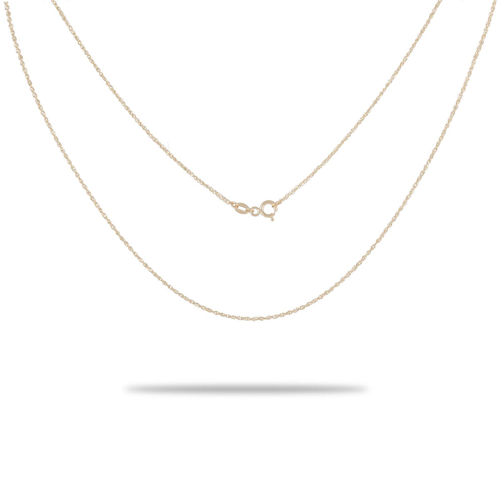 16", 18", and 20" 0.8mm Baby Rope Chain in Gold