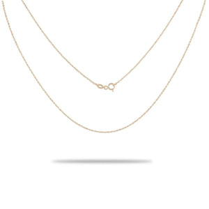 16", 18", and 20" 0.8mm Baby Rope Chain in Gold