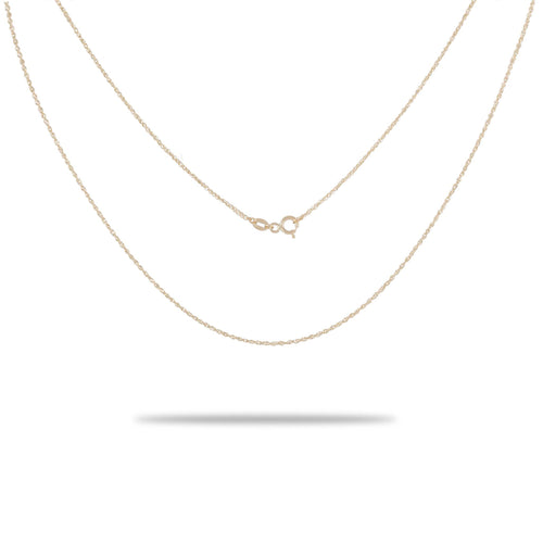 16", 18", and 20" 0.8mm Baby Rope Chain in Gold