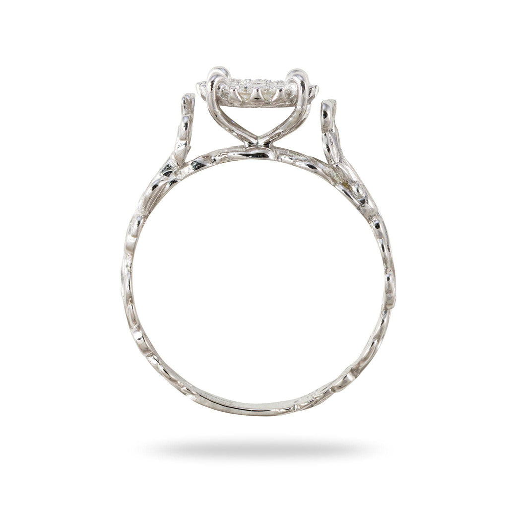 Hawaiian Heirloom Diamond Engagement Ring in White Gold – Maui Divers ...