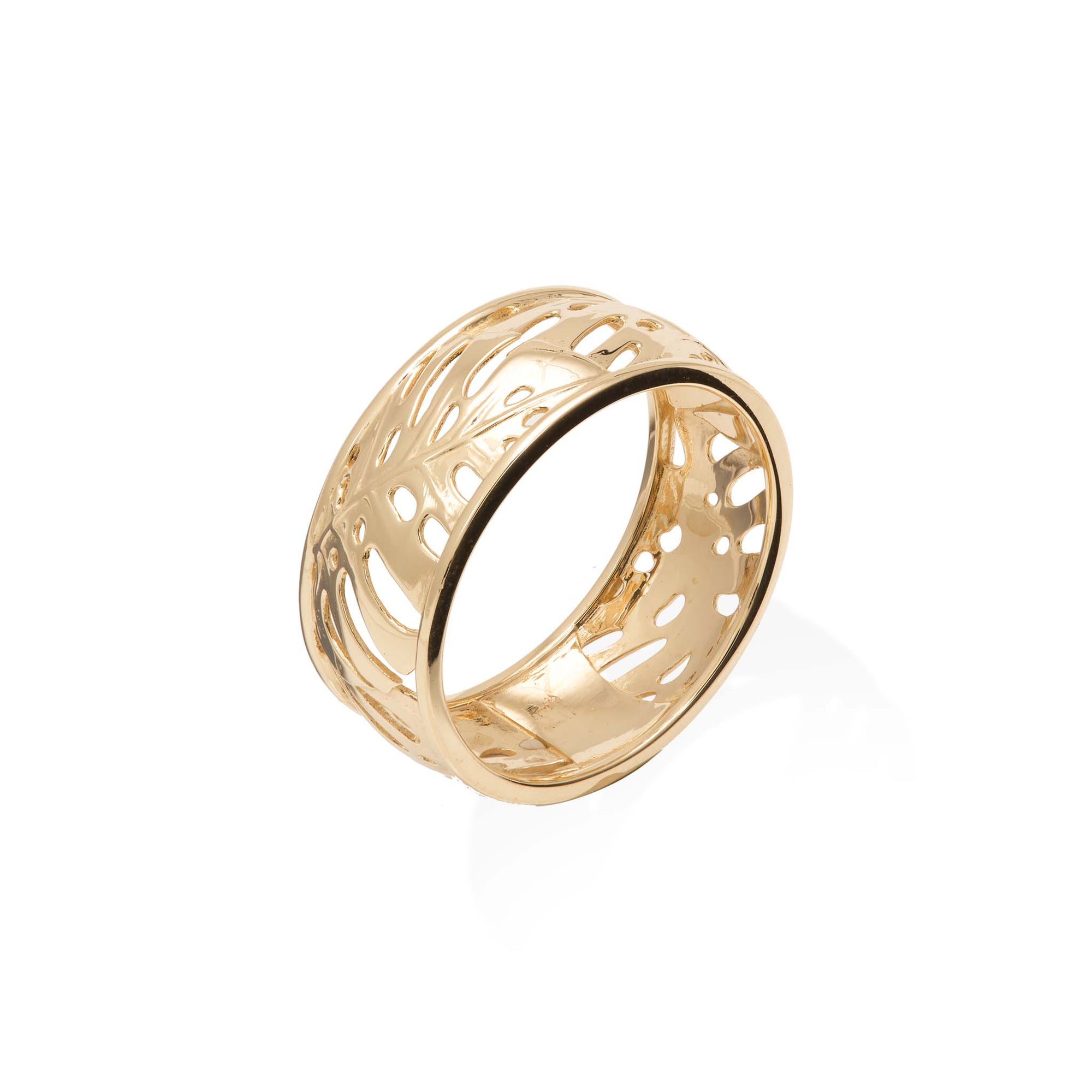 Monstera Ring in Yellow Gold