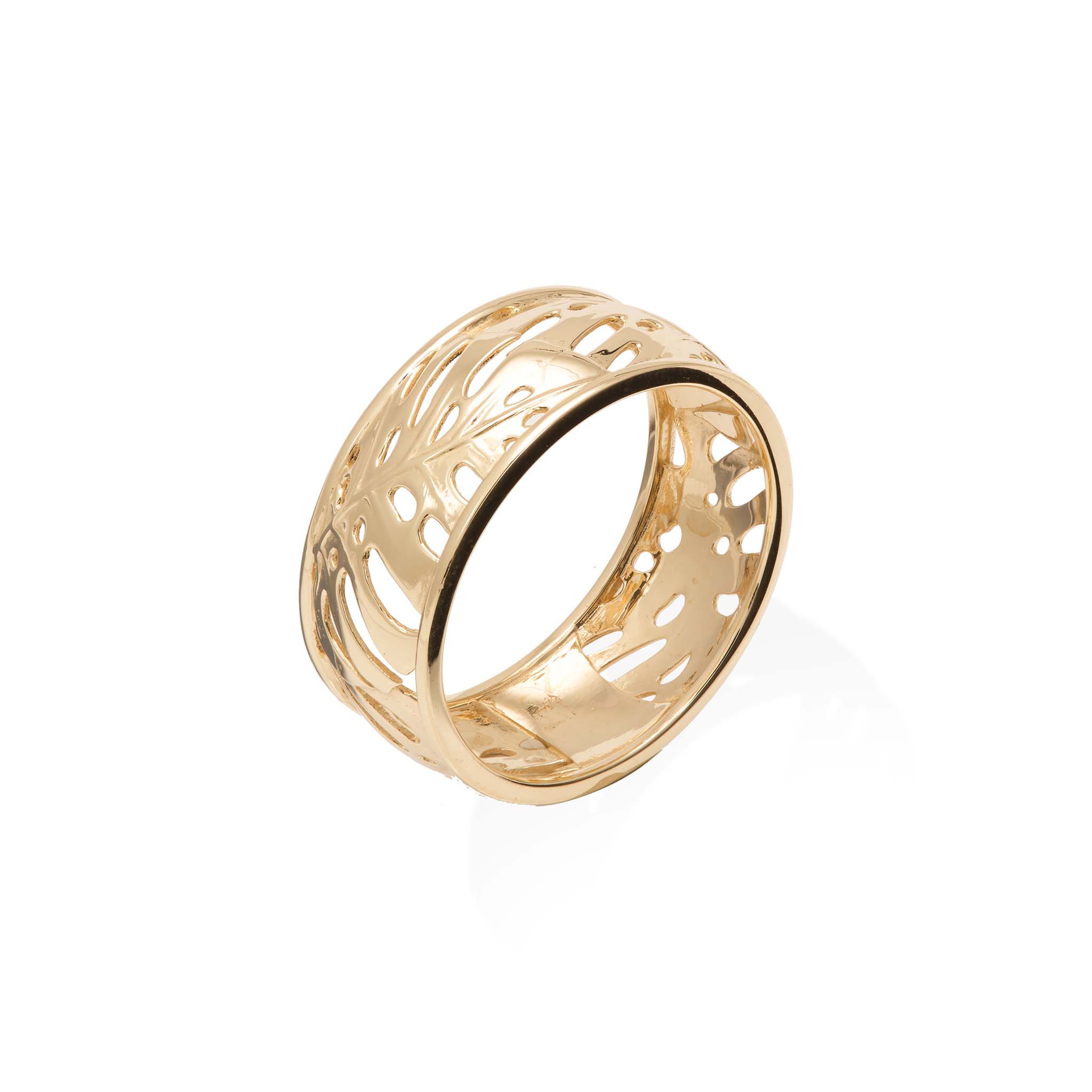 Monstera Ring in Yellow Gold